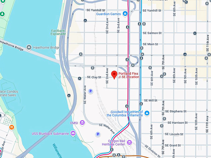 16. portland flea se location map