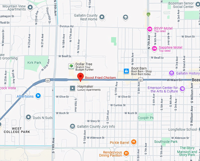 16. roost fried chicken map