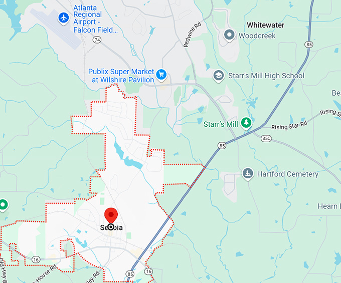 16. senoia, georgia map