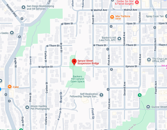 16. spruce street suspension bridge map