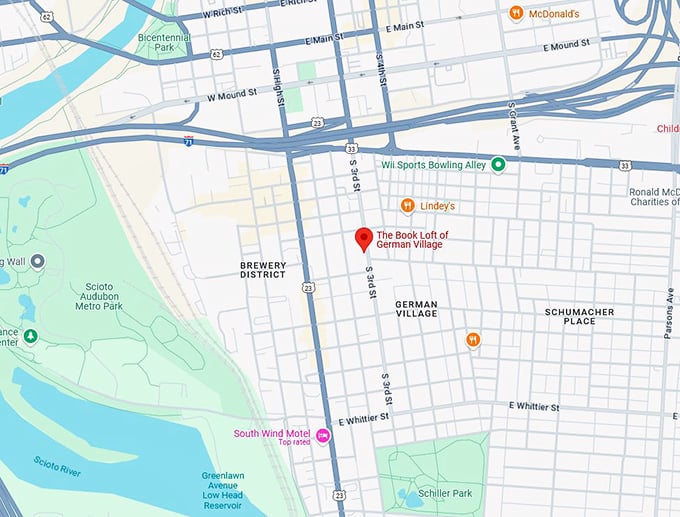 16. the book loft of german village map