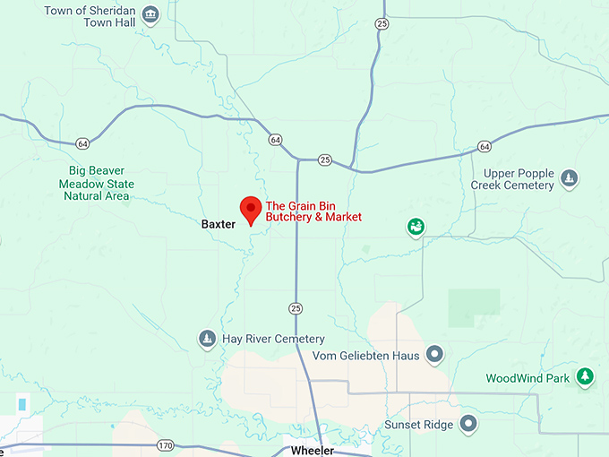 16. the grain bin butchery & market, llc map