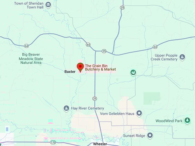 16. the grain bin butchery & market, llc map