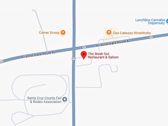 16. the steak out restaurant & saloon map