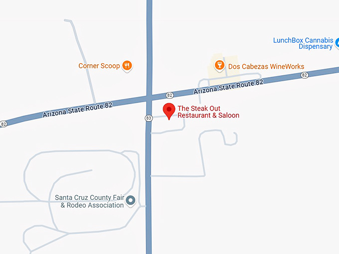 16. the steak out restaurant & saloon map