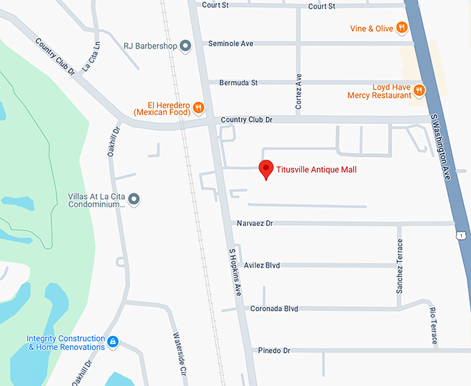 16. titusville antique mall map