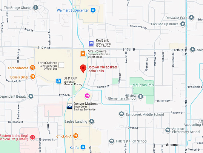 16. uptown cheapskate idaho falls map