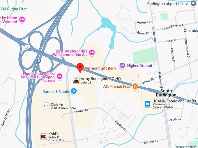 16. vermont gift barn map