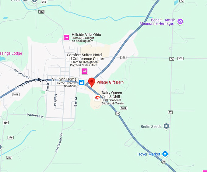 16. village gift barn map