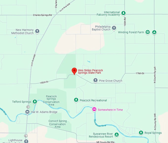 16. wes skiles peacock springs state park map