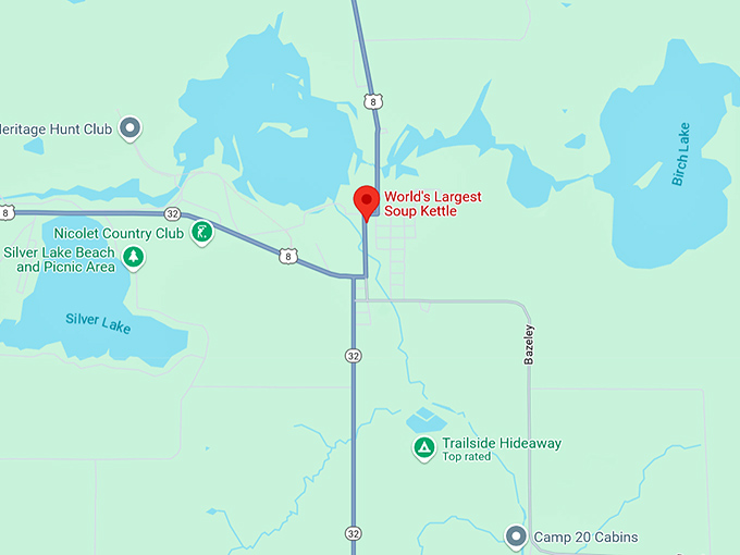 16. world's largest soup kettle map