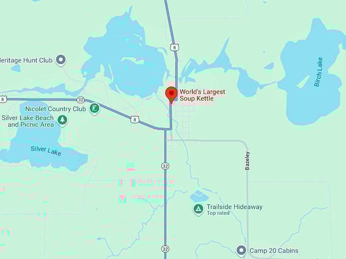 16. world's largest soup kettle map