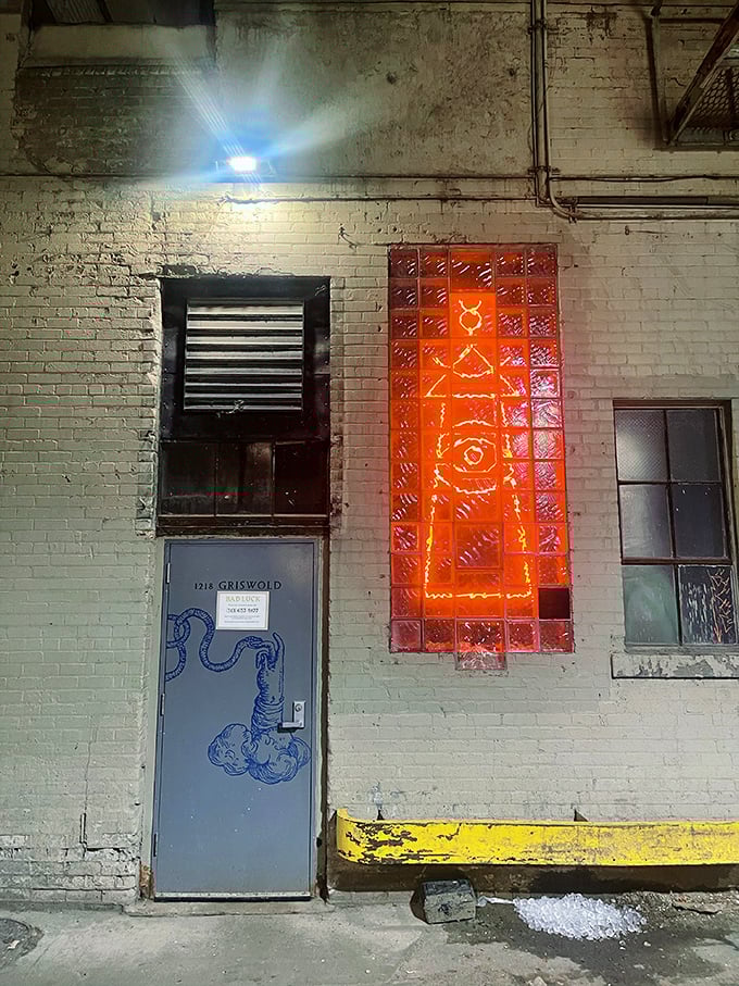 "Shh... it's a secret!" This unassuming door hides a world of cocktail wizardry. Bad Luck Bar's entrance is more mysterious than a magician's sleeve!