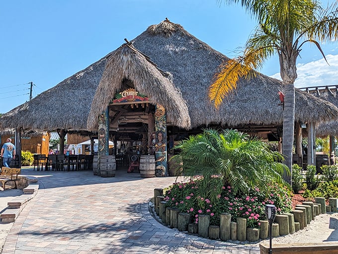 Crump's Landing: Thatched-roof paradise or castaway's dream home? This tropical oasis makes you wonder if Tom Hanks is hiding nearby.
