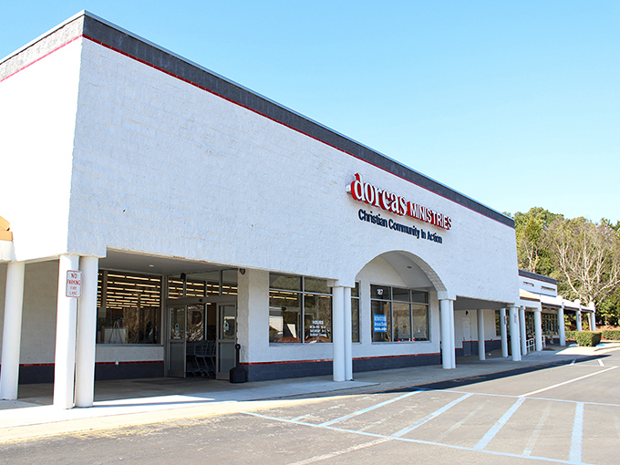 Dorcas Thrift Shop: Where bargains and blessings collide! This white-walled wonderland is like a garage sale thrown by angels, complete with heavenly deals.