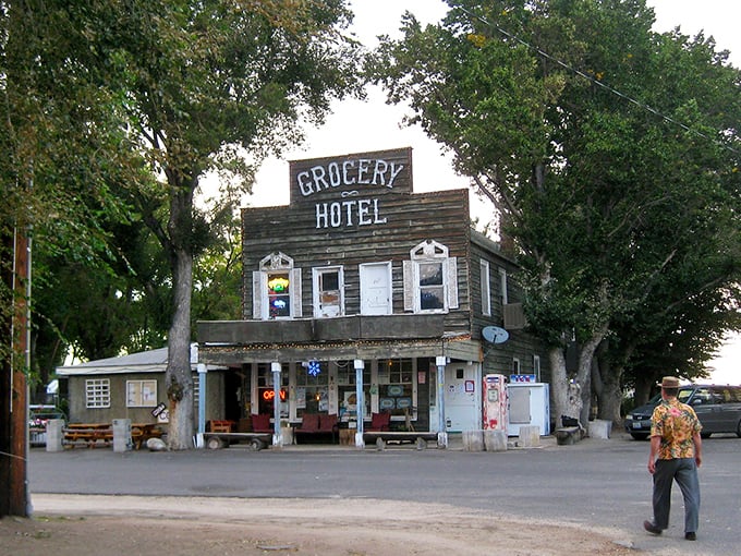 Time warp alert! Doyle's Grocery Hotel looks like it's waiting for a stagecoach full of dusty cowboys to roll in.