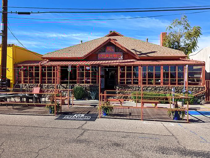 El Charro's facade: Where Tucson's culinary history meets modern-day fiesta vibes. This place is older than sliced bread, but way more delicious!