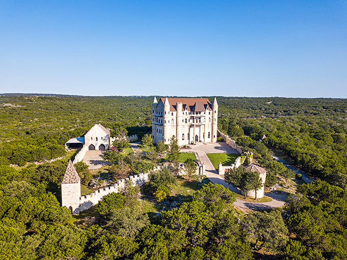 Falkenstein Castle: Where Texas meets Transylvania! This hilltop fortress looks ready for a Dracula remake, Lone Star style.