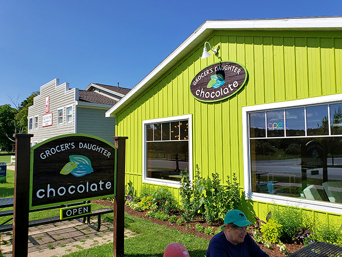 Grocer's Daughter: Where chocolate dreams come true in a lime-green wonderland. It's like Willy Wonka retired to Michigan and opened a beach house!