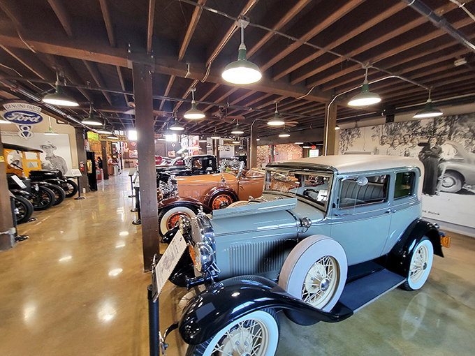 Step into this time capsule on wheels! The Motte Museum's interior is a chrome-plated wonderland that'll transport you faster than Doc Brown's DeLorean.