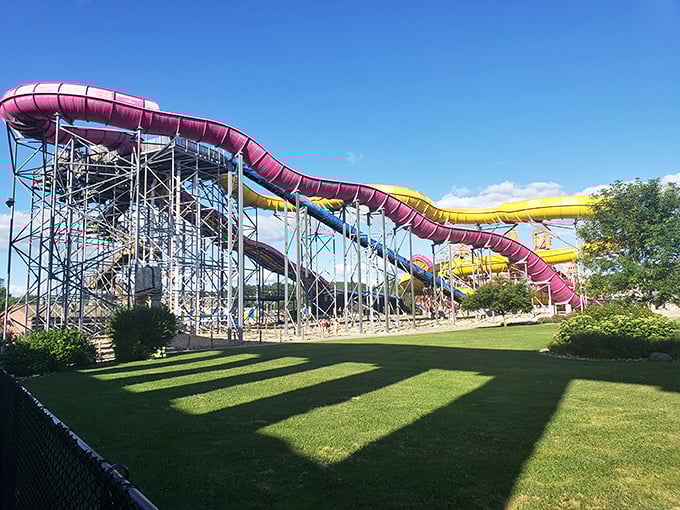 Welcome to Mount Olympus! Where Greek gods vacation and mortals scream their heads off on wooden roller coasters.