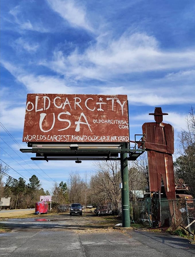 Welcome to Car Heaven! Old Car City USA: where rust never sleeps and nature's reclaiming classic rides faster than you can say 'vintage Chevy.'