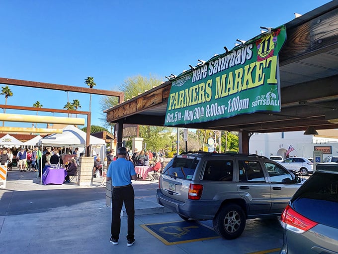 Welcome to produce paradise! Old Town Scottsdale's market is where veggies strut their stuff like they're on a runway.