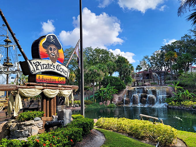 Ahoy, matey! Pirate's Cove isn't just mini-golf; it's a swashbuckling adventure where your putter becomes a sword and every hole is buried treasure.