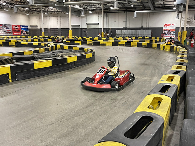 Zoom zoom! This indoor track at Pole Position Raceway is tighter than my jeans after Thanksgiving dinner. Buckle up for a wild ride!