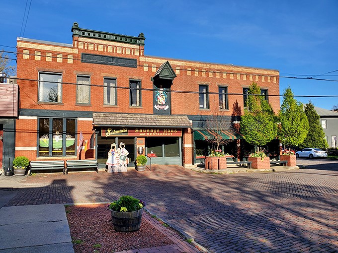 Schmidt's Sausage Haus: Where lederhosen meets flavor explosion! This brick beauty serves up sausages that'll make you want to polka with joy.