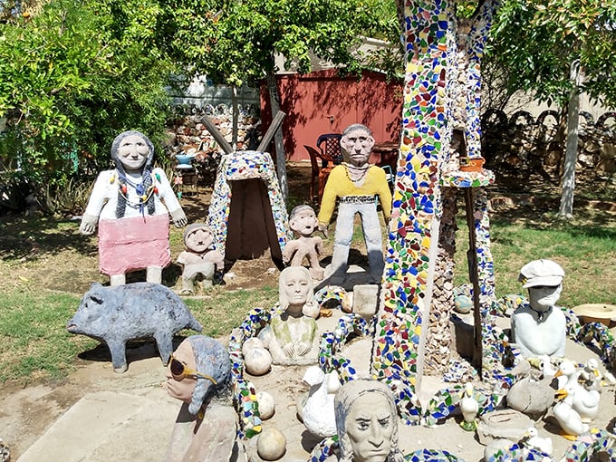 Sunnyslope's garden party: Where concrete and creativity collide! These whimsical sculptures are like a Dr. Seuss book come to life.
