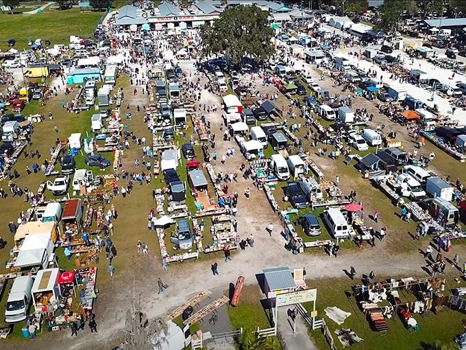 Treasure hunter's paradise! This aerial view of Swap-O-Rama's Webster Westside Flea Market looks like a real-life game of "Where's Waldo?" for bargain hunters.