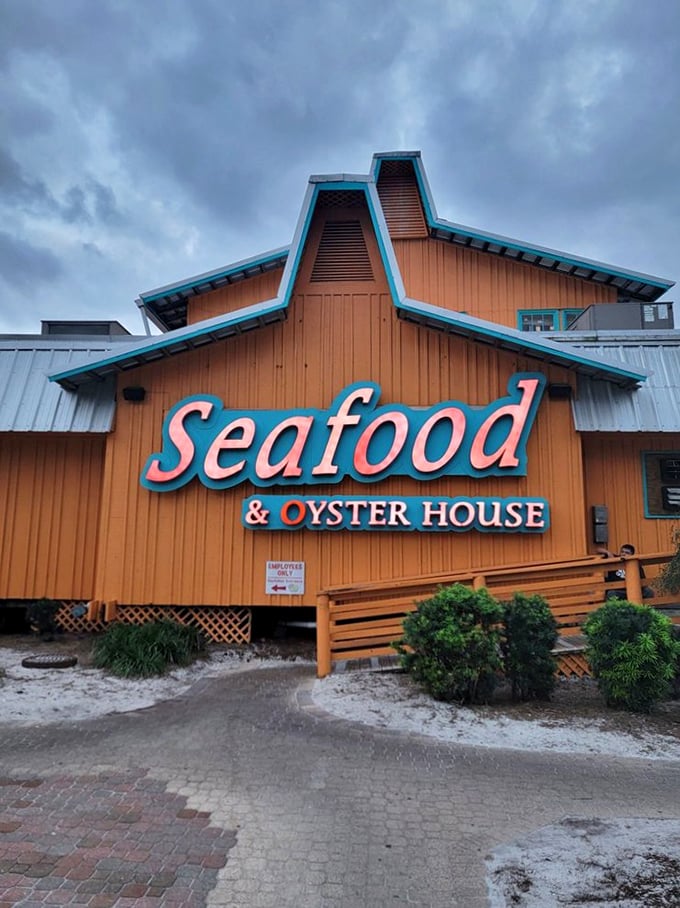 Surf's up, and so is this seafood shack! The Back Porch's orange glow is like a beacon for beach-loving foodies.