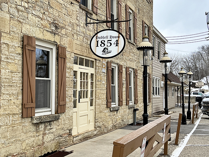 Time-travel never tasted so good! The Hubbell House's limestone facade whispers tales of 1854, inviting you to dine with history.