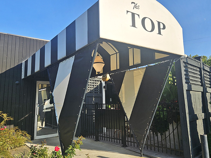 "The Top's geometric entrance is like a portal to steak nirvana. Beam me up, Scotty &ndash; I'm ready for some prime beef!"