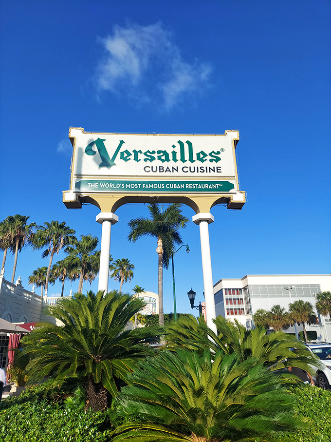Welcome to Versailles, where the sign is as grand as the flavors! It's like the Buckingham Palace of Cuban cuisine, minus the guards and plus the plantains.
