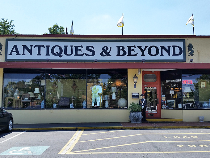 "Open the door to yesterday's treasures! This charming storefront promises a journey through decades of design and nostalgia."