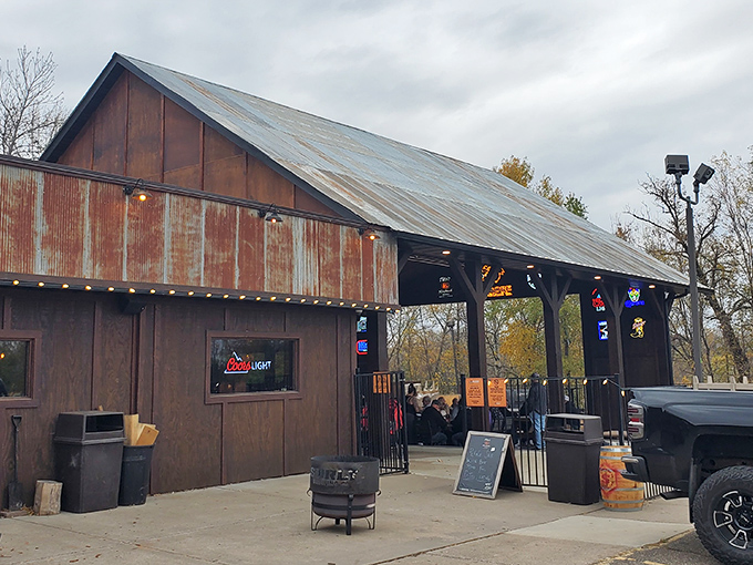Rustic charm meets smoky perfection. Big Bore's barn-like exterior promises a no-frills feast that'll have you reconsidering your relationship with napkins.