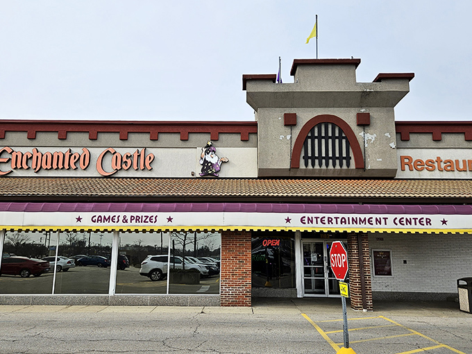 "Knights and knaves unite! This whimsical wonderland beckons adults to trade their briefcases for joysticks in a quest for arcade glory."