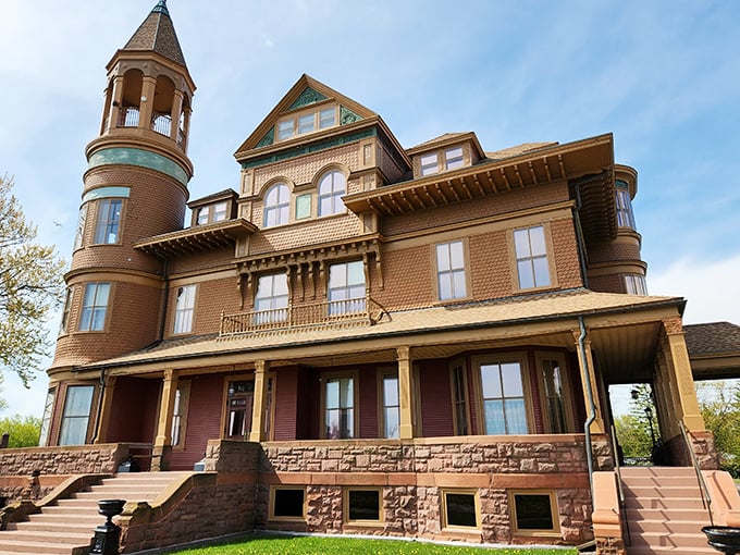 Talk about a tower of power! Fairlawn Mansion's intricate woodwork and stained glass windows are enough to make any HGTV host swoon.