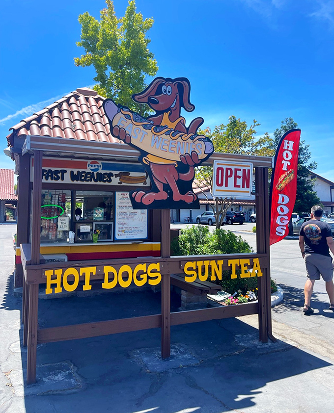 Forget food trucks, this little hot dog haven is like the TARDIS of fast food &ndash; small on the outside, but packed with flavor inside!