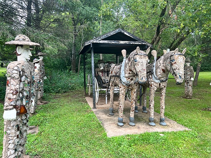 Who needs Madame Tussauds? This open-air gallery of concrete characters is like a fossilized family reunion.