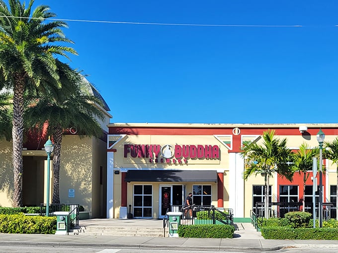 Tropical vibes meet craft brews at Funky Buddha. It's like a beach party, but with better drinks and less sand in your shorts.
