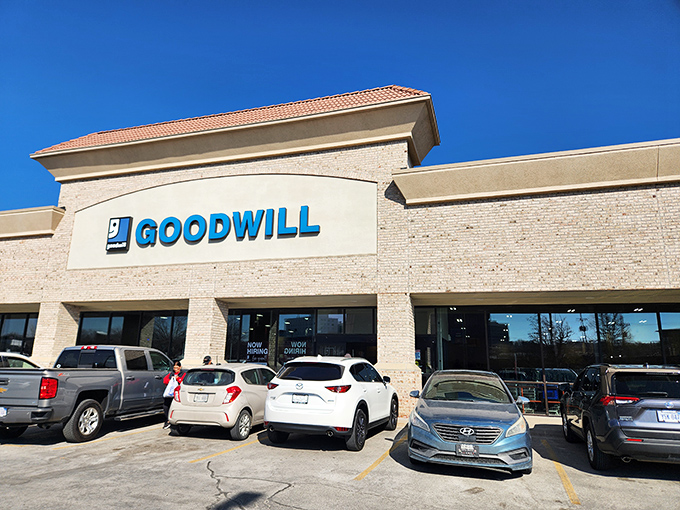 Bargain bonanza! This Goodwill's vast expanse of shelves is like a thrifty version of Willy Wonka's factory for deal-seekers.