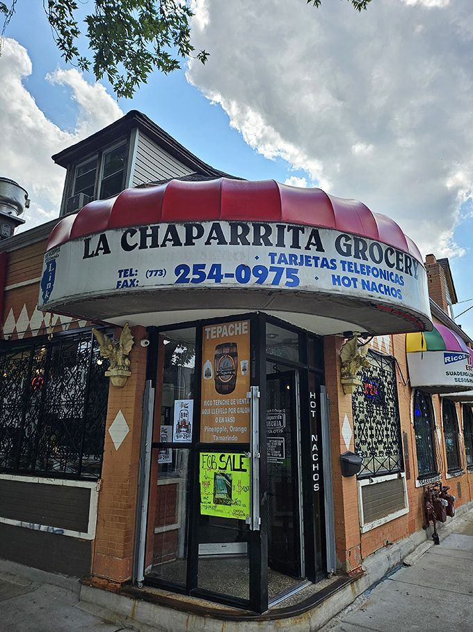 Rainy day? No problem! La Chaparrita's vibrant storefront is like a warm, spicy hug for your taste buds.