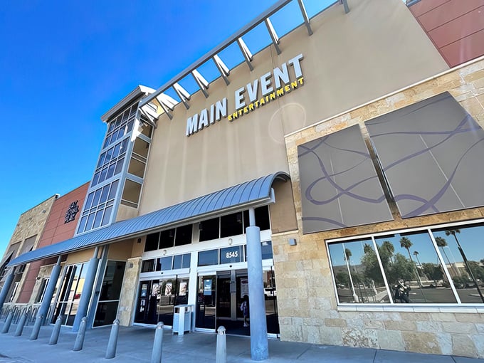Lights, action, fun! Main Event's fa&ccedil;ade promises a world of entertainment that'll make you forget adulting was ever a thing.