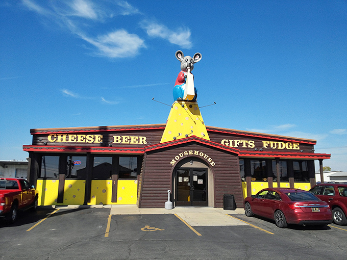 Cheese, beer, and fudge, oh my! This yellow behemoth is Wisconsin's answer to Willy Wonka's factory, but with more cheddar.