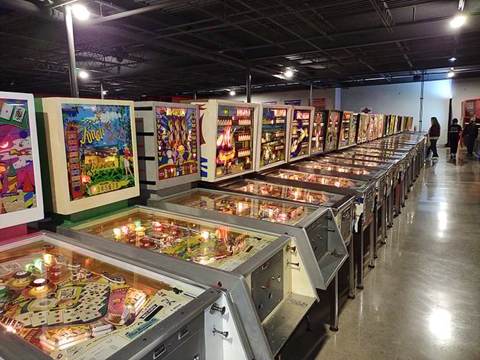 Flashing lights, clanging bells, and the satisfying thunk of flippers &ndash; it's like being inside a time machine disguised as a jukebox!