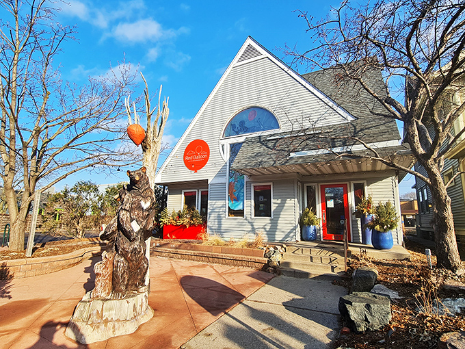 Winter, spring, summer, or fall &ndash; Red Balloon's cozy porch is always ready for a good read and a warm welcome.