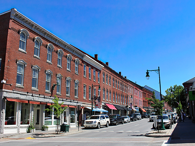 Brick buildings and blue skies: Rockland's downtown is like a postcard come to life. Just add a lobster roll, and you've got paradise!